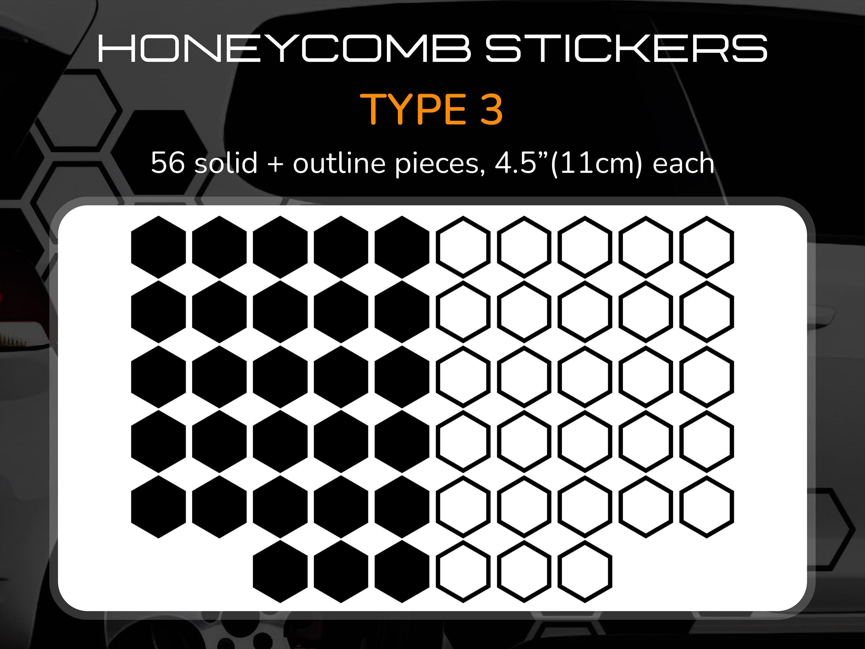Hexagon / Honeycomb Decals - Fits for ANY Car - ANY Color - Custom Car ...