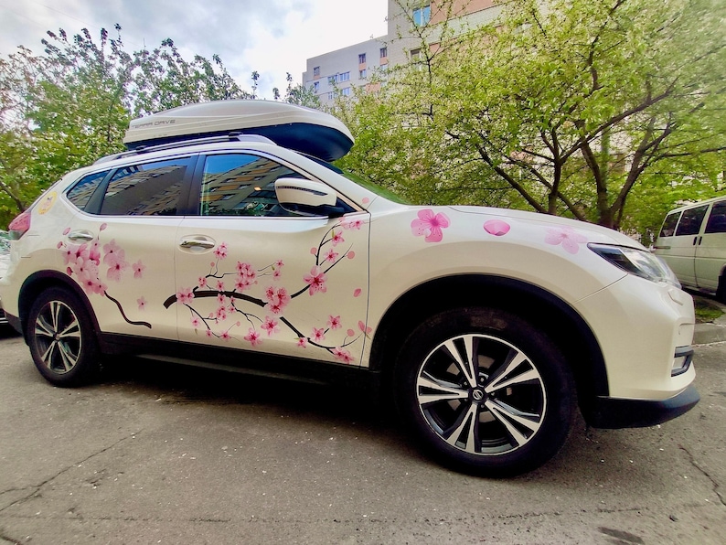 Cherry Blossom Car Livery, Realistic Sakura Japenese Wrap, Side Vehicle ...