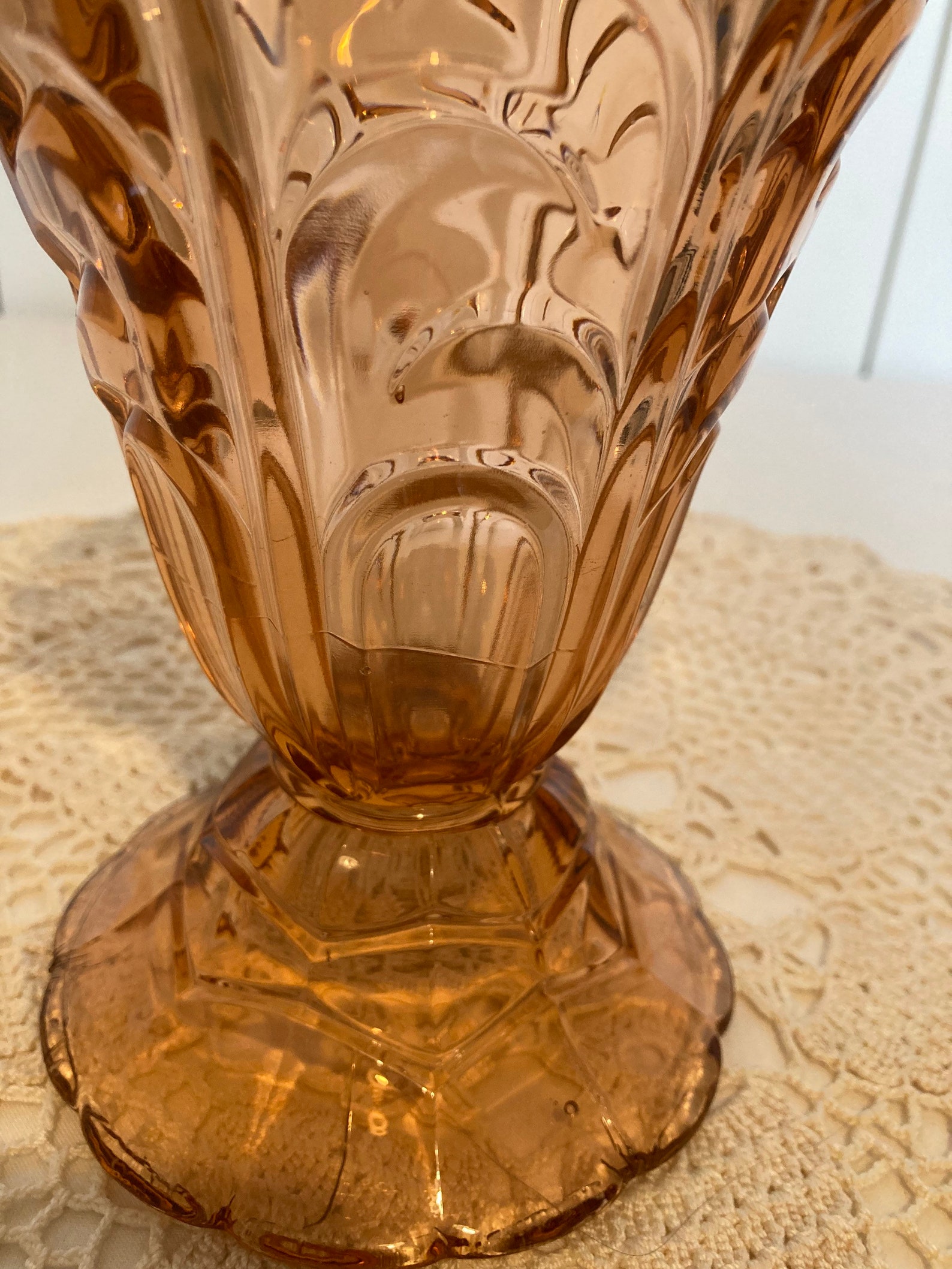 French Vintage Depression Glass Pink Glass Vase Ornament - Etsy UK