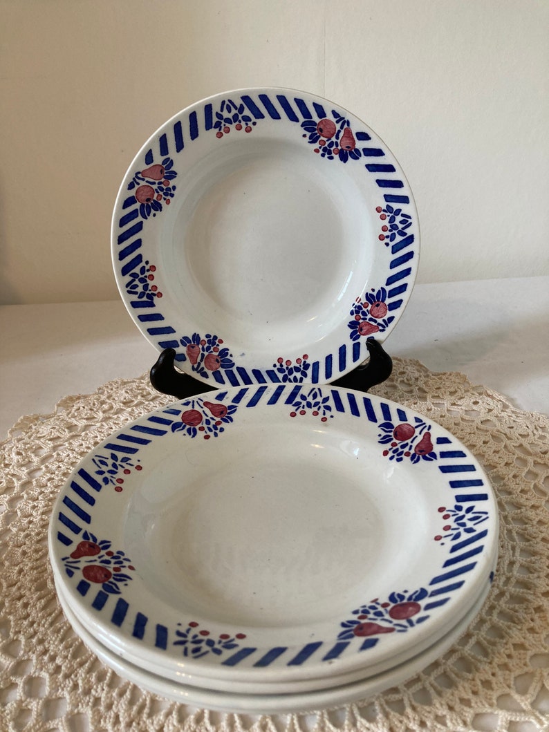 Rare Français vintage Gien Set de 5 assiettes profondes des années 1920 ...