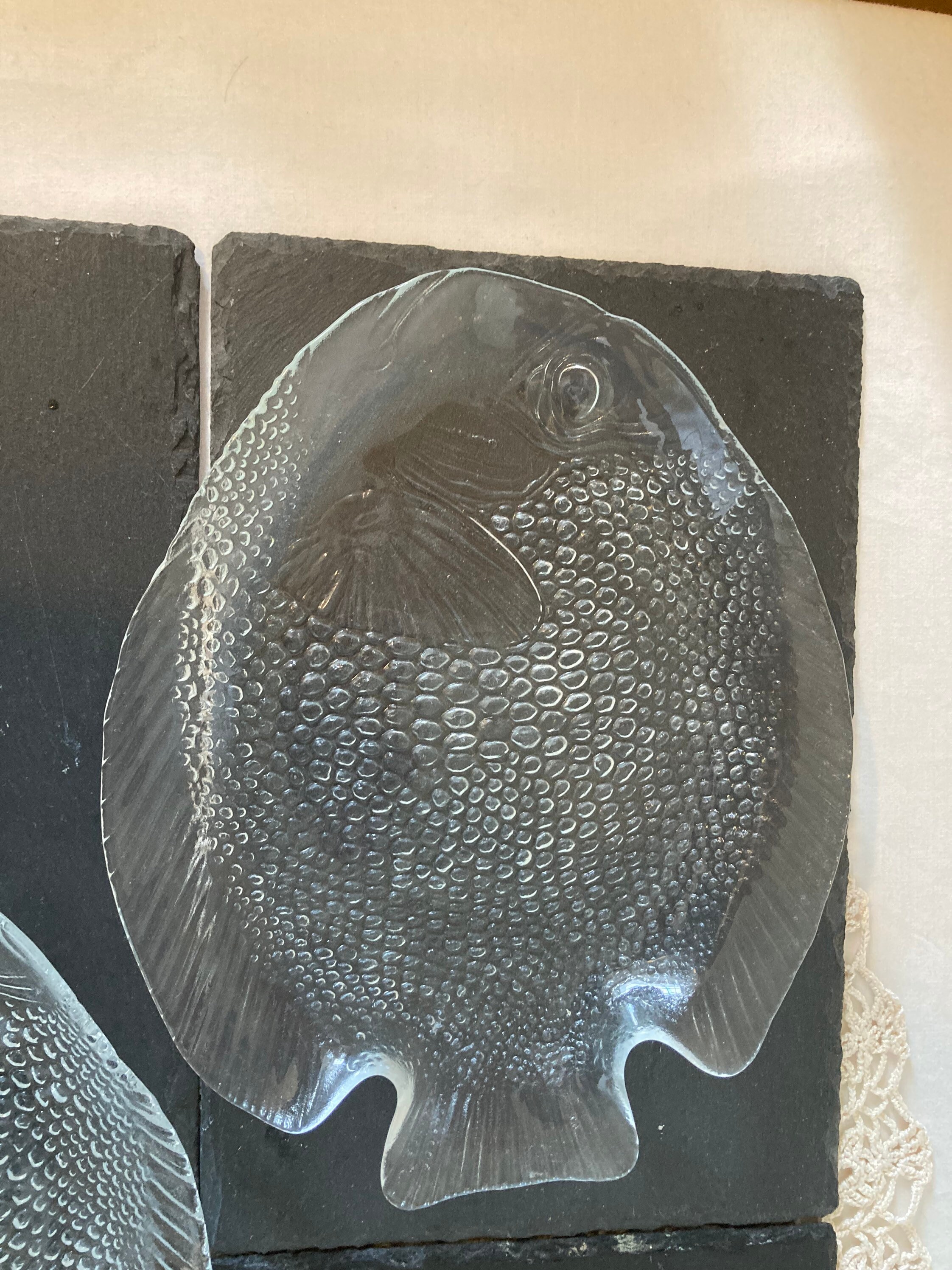 French Vintage Arcoroc Arcopal Fish Design Serving Plates | Etsy