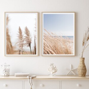 Seagrass Print Set of 2, Dried Sea Grass Posters, Neutral Pampas ...