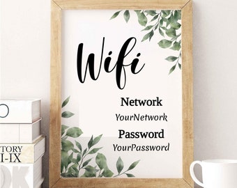 Pink Flamingo Wi-fi Password Sign Printable (Instant Download) - Etsy