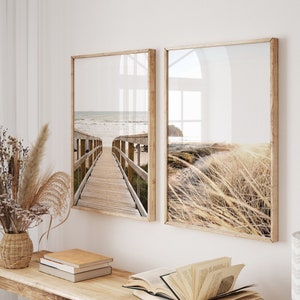 Printable Boho Coastal Prints Set of 2 Neutral Beach Room - Etsy