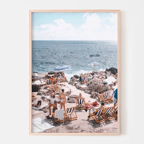 Capri Beach Print Italy Wall Art Amalfi Coast Print Coastal - Etsy