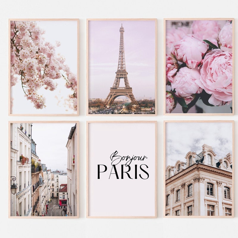 Pink Wall Print Paris - Etsy