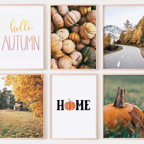 Autumn Gallery Wall Set of 6 Fall Print Set Farmhouse - Etsy