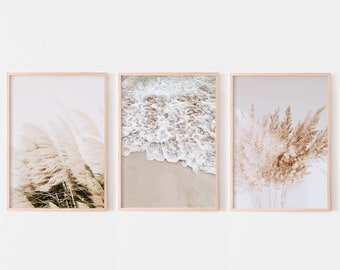 Boho Gallery Wall Set of 10 Prints Neutral Beach Gallery - Etsy