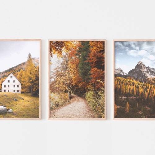 Fall Landscape Set of 3 Prints Autumn Nature Posters Fall | Etsy