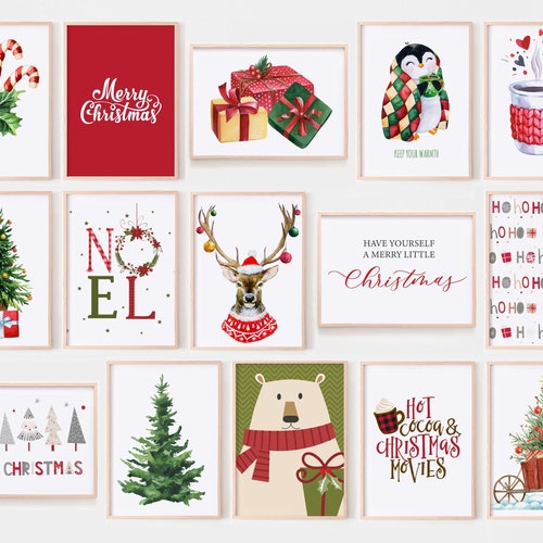 25 Prints Winter Wall Art Christmas Prints Gallery Wall Set - Etsy