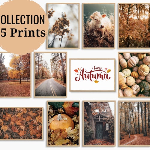 October Wall Art Set Fall Colors Gallery Wall Prints - Etsy