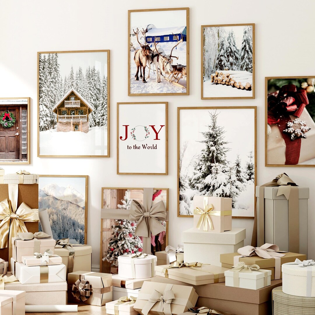 25 Christmas Prints, Winter Gallery Wall Set, Holiday Wall Decor ...