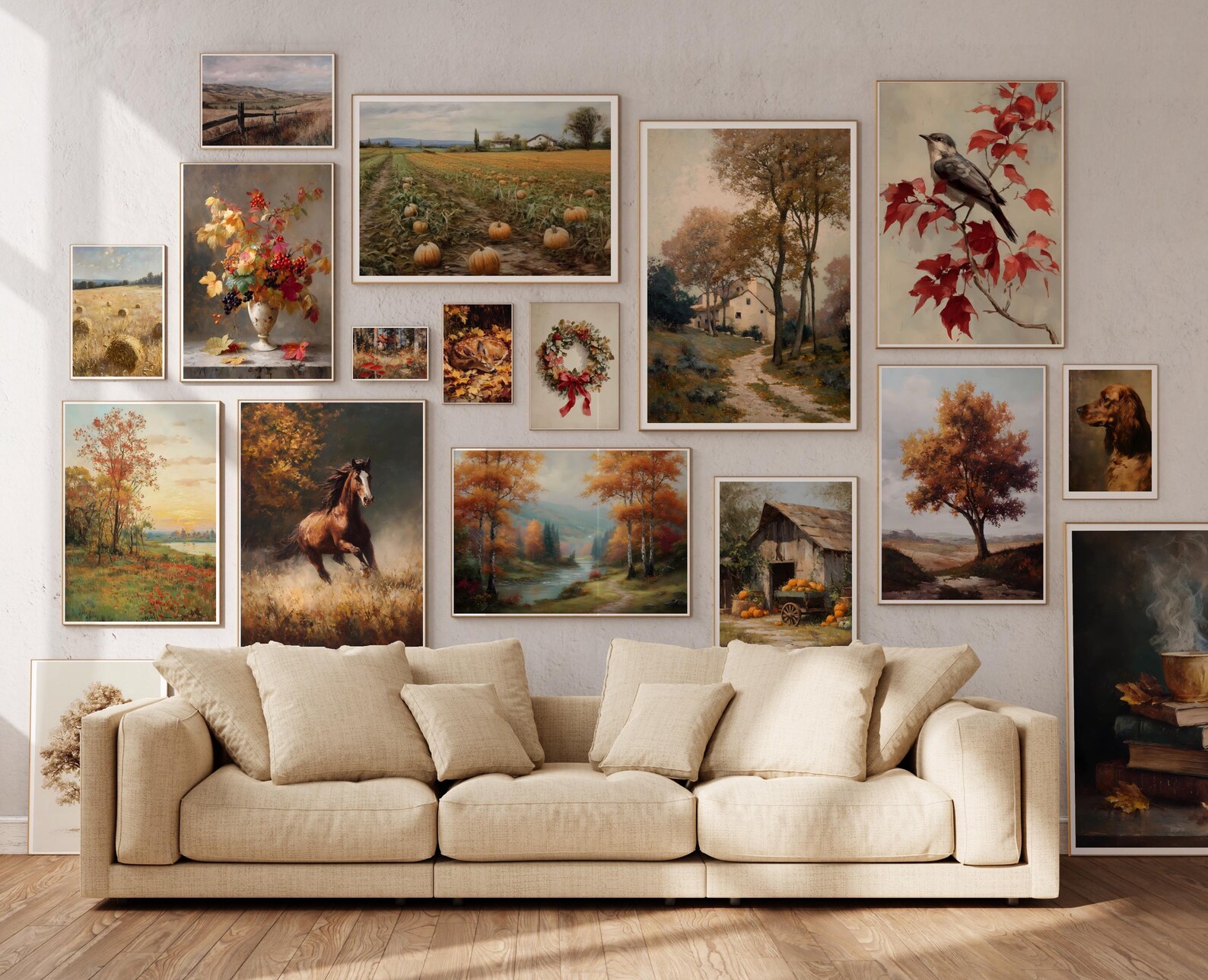 100 Vintage Autumn Prints, Fall Gallery Wall Set, Rustic Autumn ...