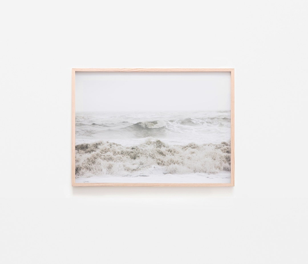 Muted Ocean Waves Print, Pastel Ocean Photography, Earthy Tones Coastal ...