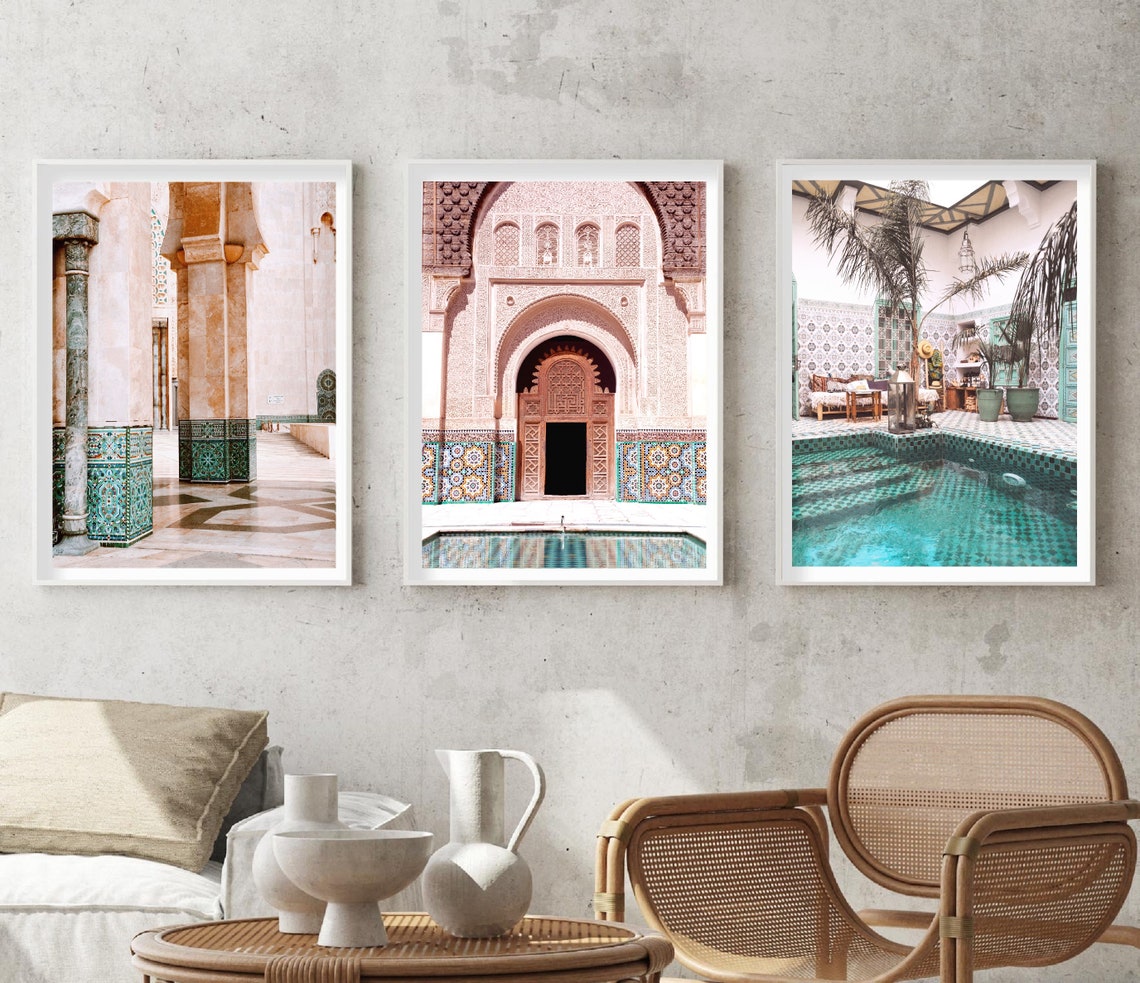 Moroccan Print, Marrakech Wall Art Set of 3 Prints, Moroccan Door Print ...