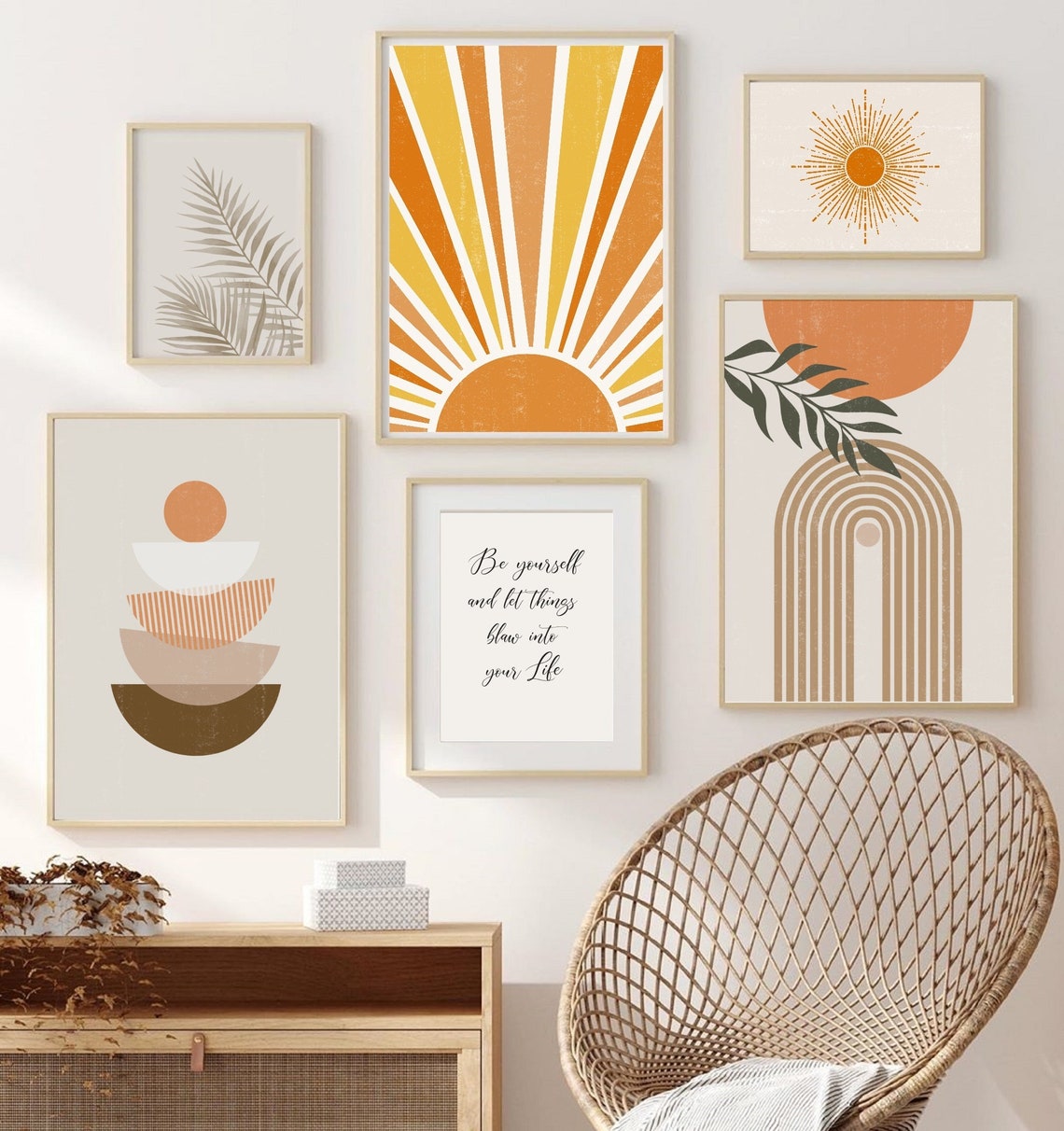 Abstract Gallery Wall Set of 9 Prints Modern Mid Century - Etsy
