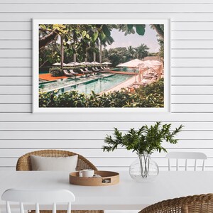 Boho Pool Print, Bohemian Poolside Photography, Summer Beach Poster ...