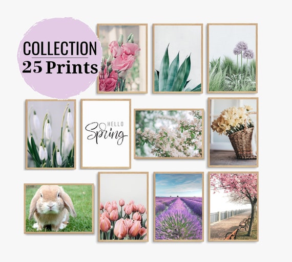 25 Prints Spring Wall Art Spring Flowers Gallery Wall Set - Etsy Canada