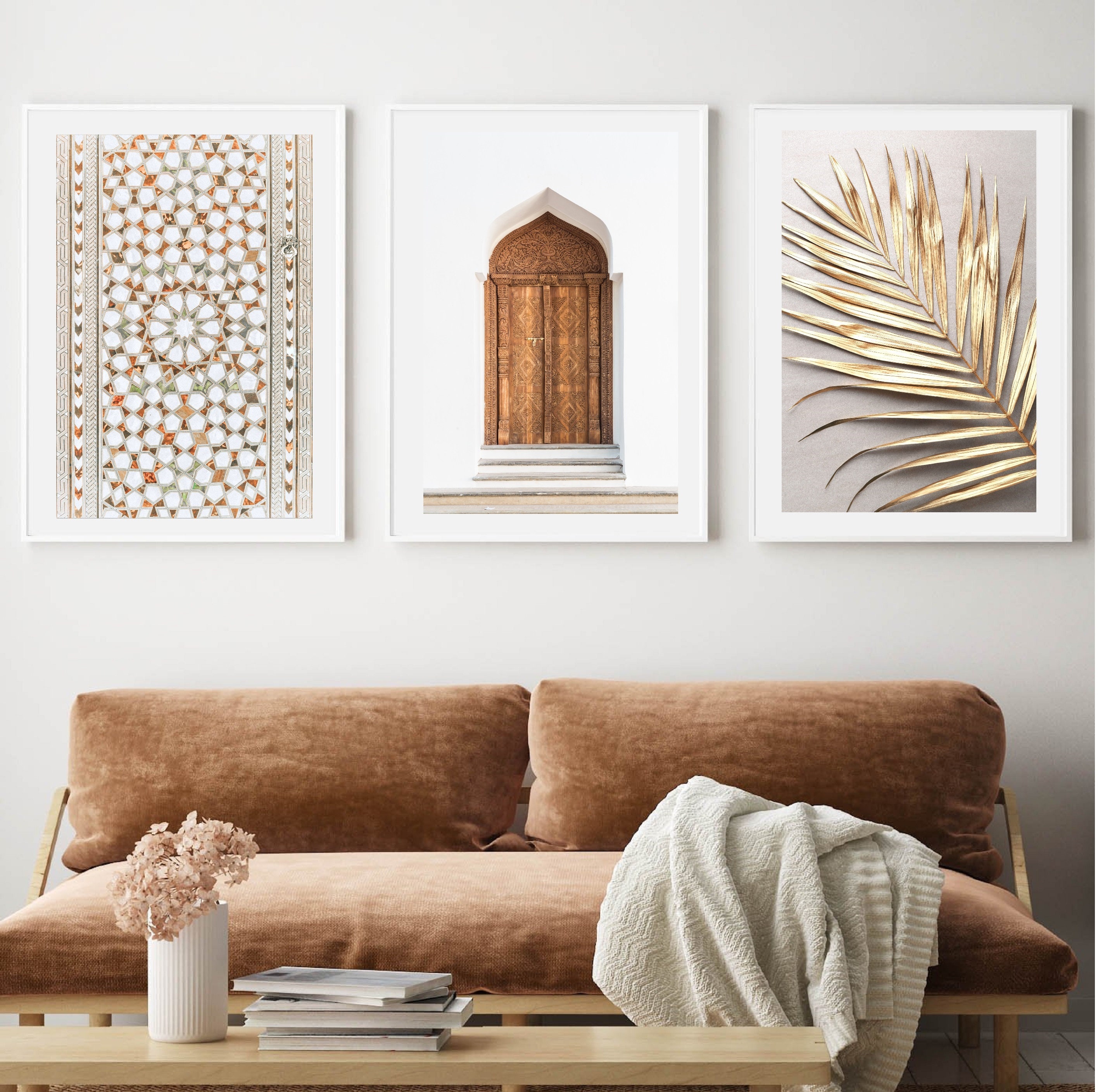Moroccan Wall Art Set of 3 Prints, Morocco Mosaic Photo, Moroccan Door ...