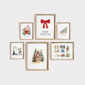 80 Christmas Digital Prints, Holiday Gallery Wall Set, Festive Wall ...