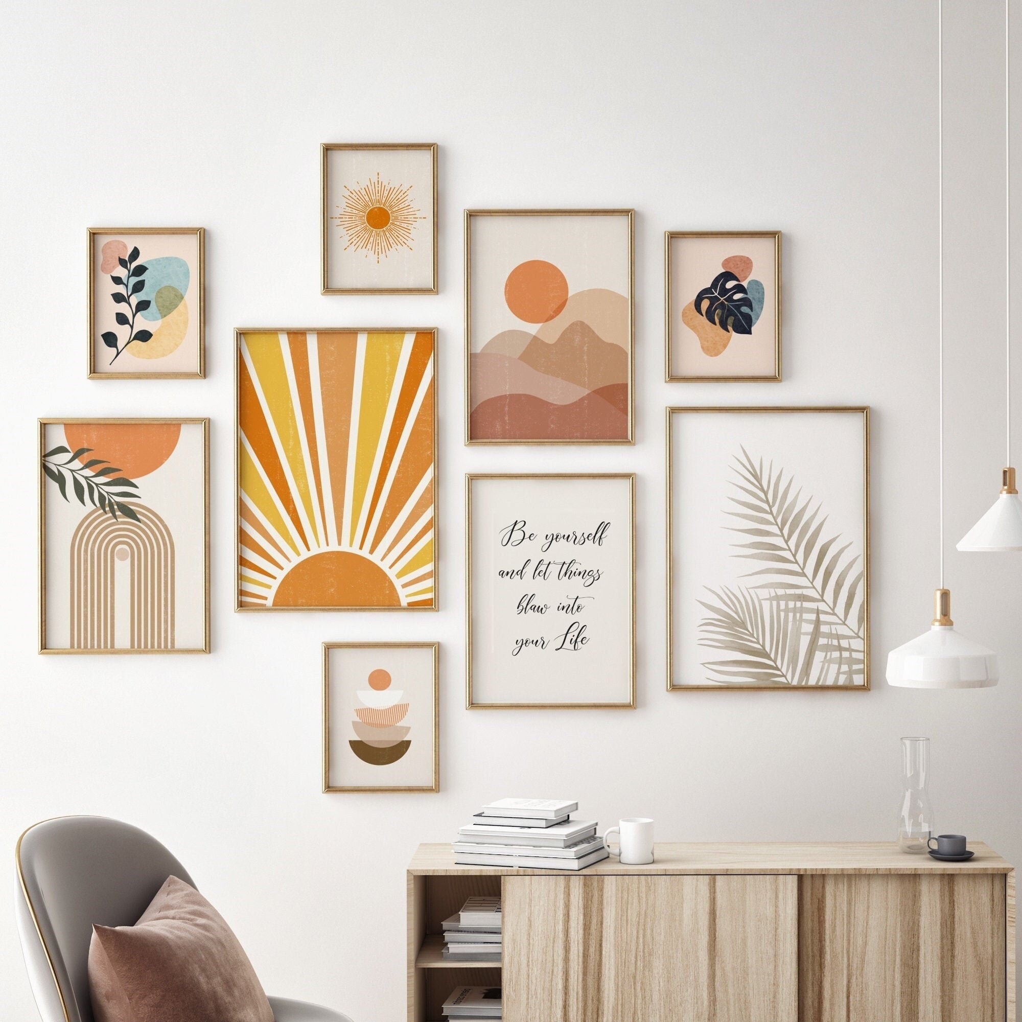 Abstract Gallery Wall Set of 9 Prints Modern Mid Century - Etsy