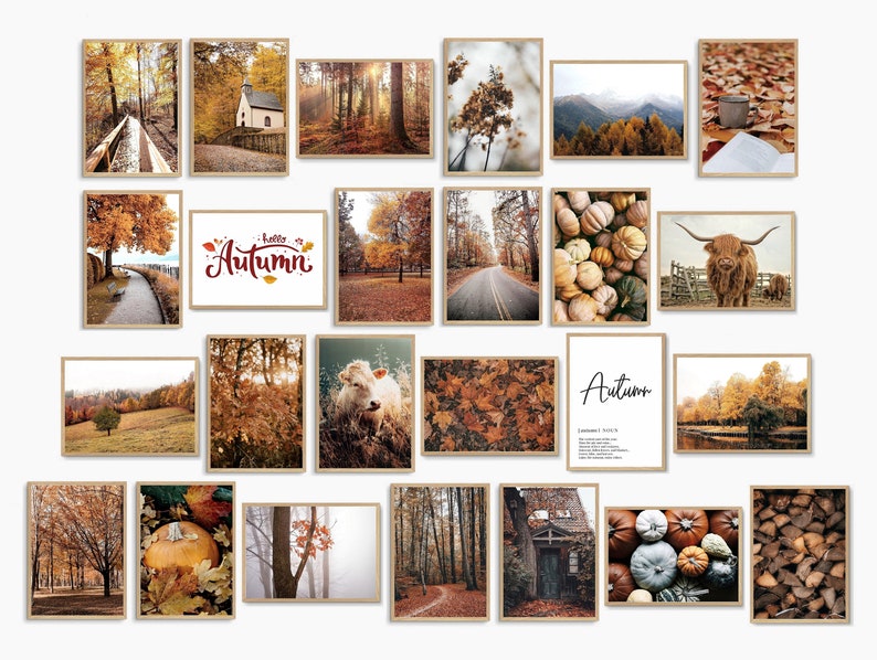 25 Prints, Fall Wall Art, Autumn Gallery Wall Set, Fall Nature Posters ...