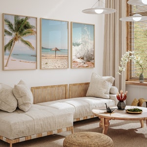 Coastal 100 Prints, Pastel Beach Gallery Wall Set, Boho Coastal ...