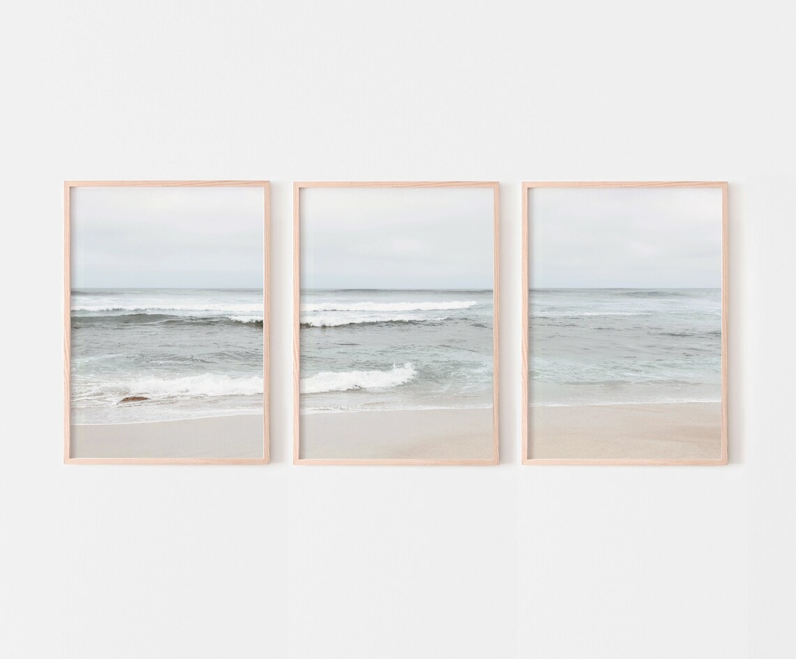 Ocean Triptych Wall Art Beach Prints Set of 3 Minimalist - Etsy