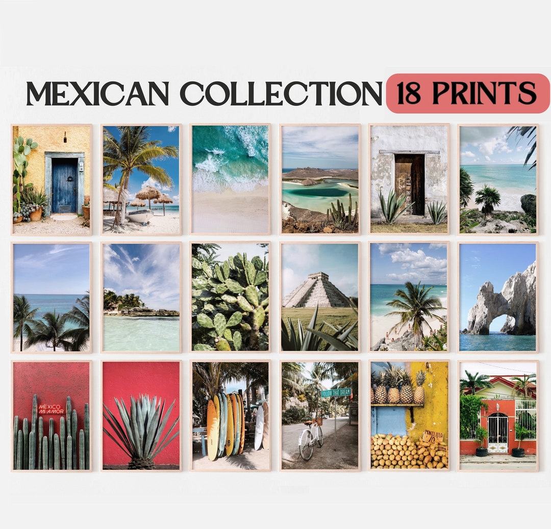 18 Prints, Mexico Wall Art Photography, Mexican Prints Bundle, Travel ...