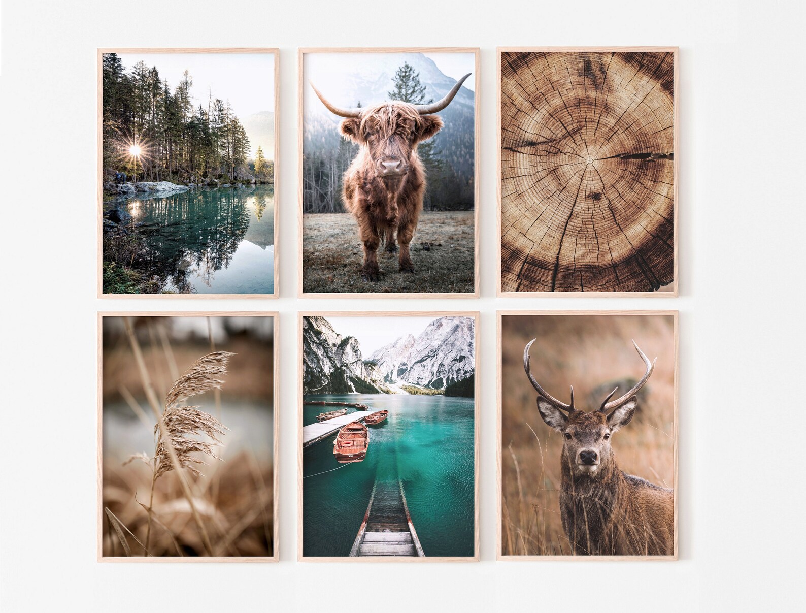 15 Prints Nature Gallery Wall Set Lake Nature Prints Forest - Etsy