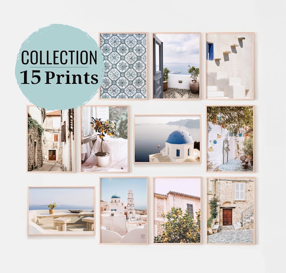 Mediterranean Wall Art Set of 15 Prints Italy Greece Prints - Etsy
