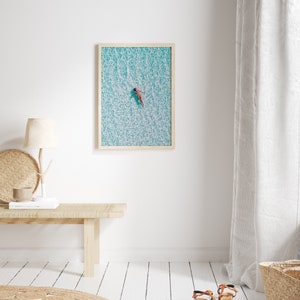 Clear Ocean Water Wall Art, Swimming Girl Print, Aerial Pool Art, Woman ...