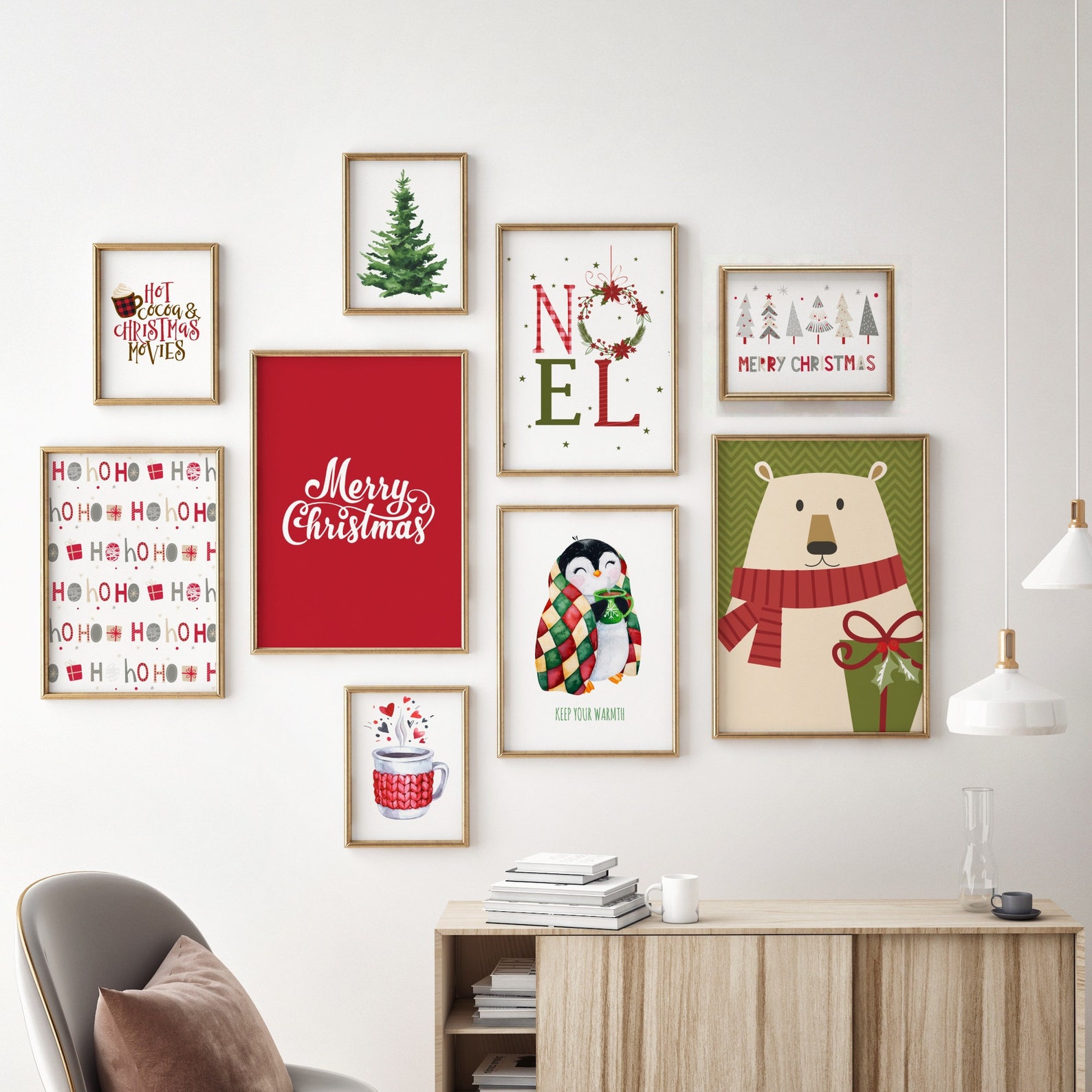 Christmas Gallery Wall Set of 15 Prints Holiday Prints - Etsy