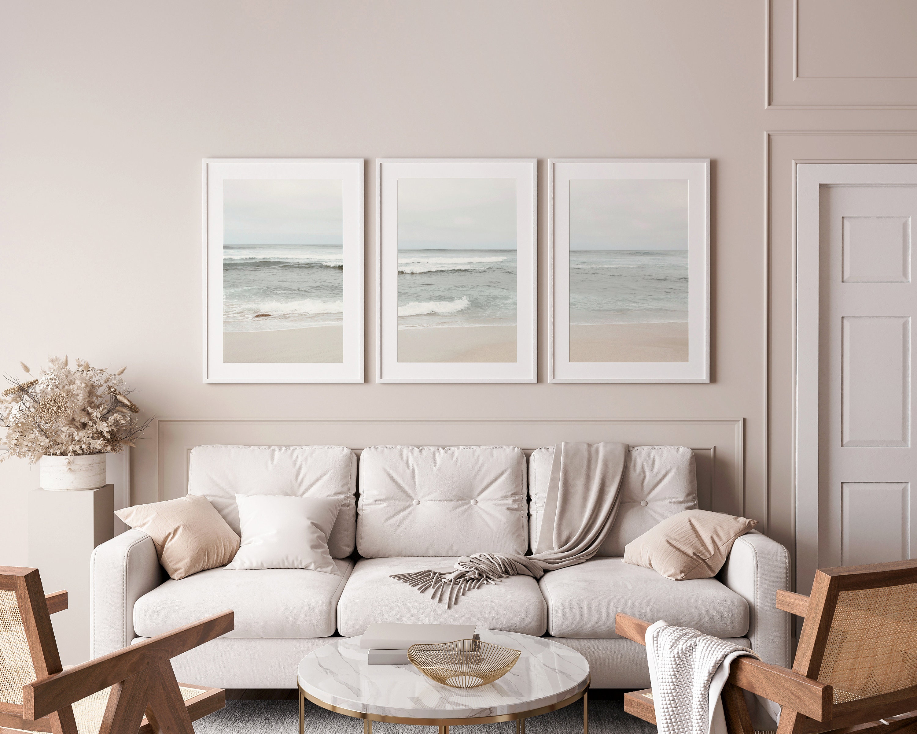 Ocean Triptych Wall Art Beach Prints Set of 3 Minimalist - Etsy