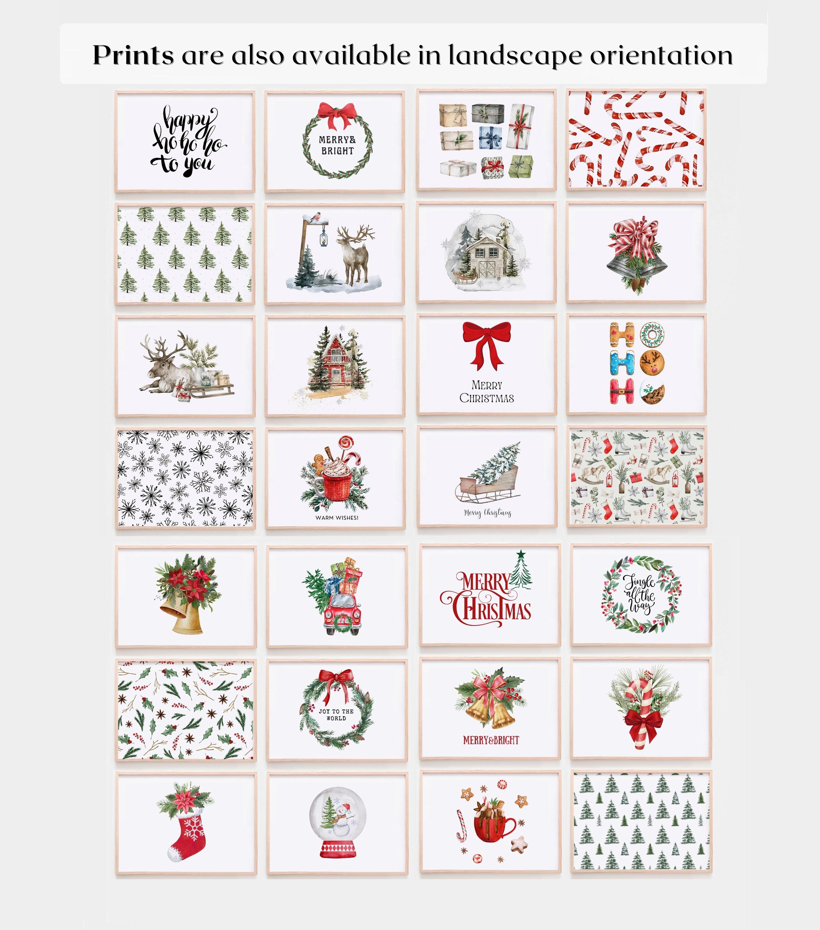 80 Christmas Digital Prints, Holiday Gallery Wall Set, Festive Wall ...