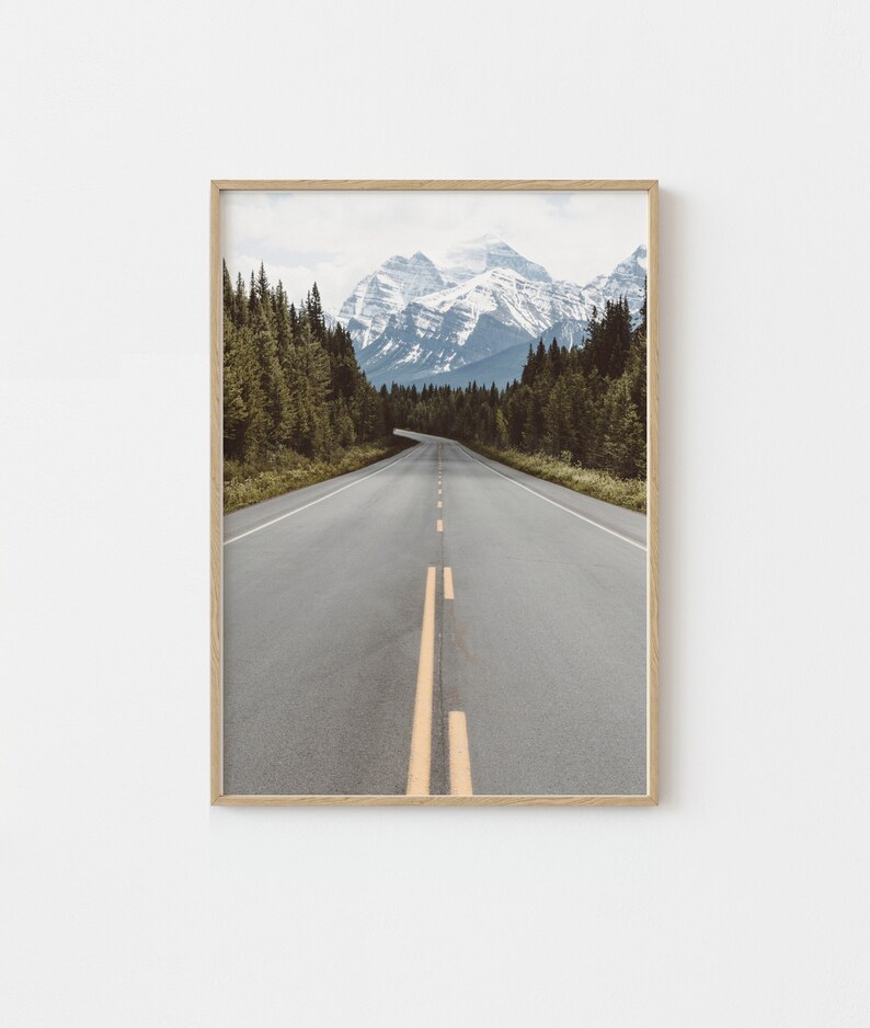Highway Road Print, Digital File, Forest Landscape Road Poster ...