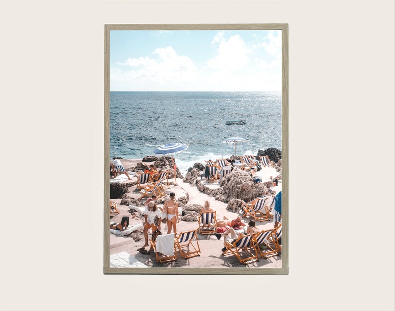 Capri Beach Print Italy Wall Art Amalfi Coast Print Coastal - Etsy