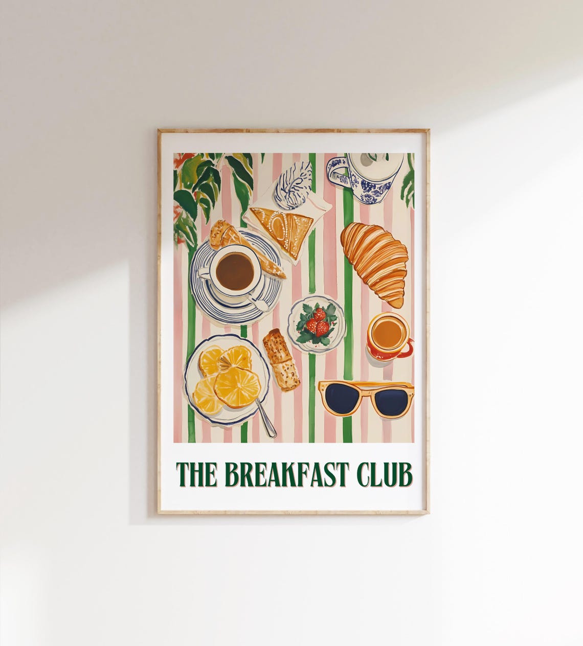 Breakfast Club Wall Art Print, Modern Trending Kitchen Poster, Pink ...