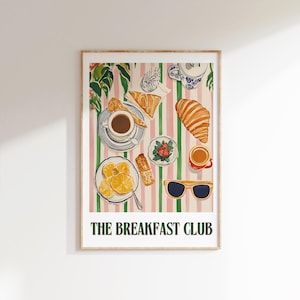Breakfast Club Wall Art Print, Modern Trending Kitchen Poster, Pink ...