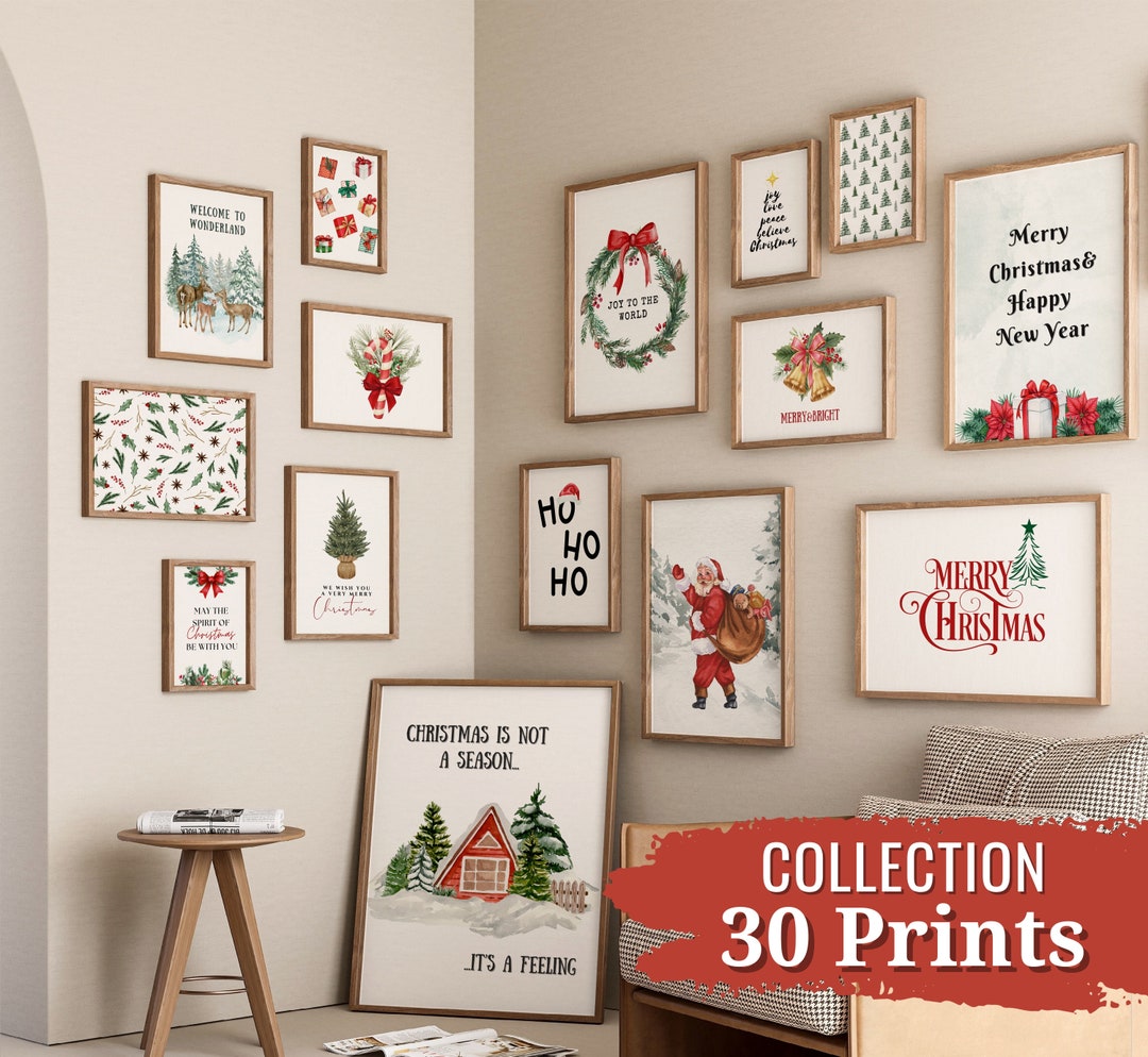 30 Christmas Prints, Winter Posters for Holiday Decor, Christmas ...