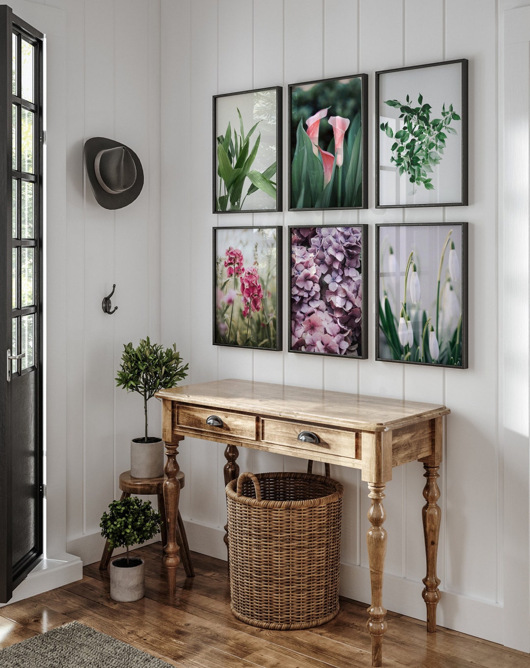 Spring Flowers Gallery Wall Set of 6 Prints, Floral Pink Prints, Spring ...