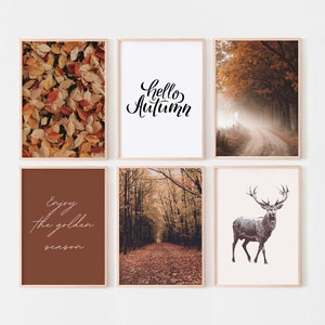 Autumn Prints Set of 6, Fall Wall Art, Autumn Gallery Wall Prints, Fall ...