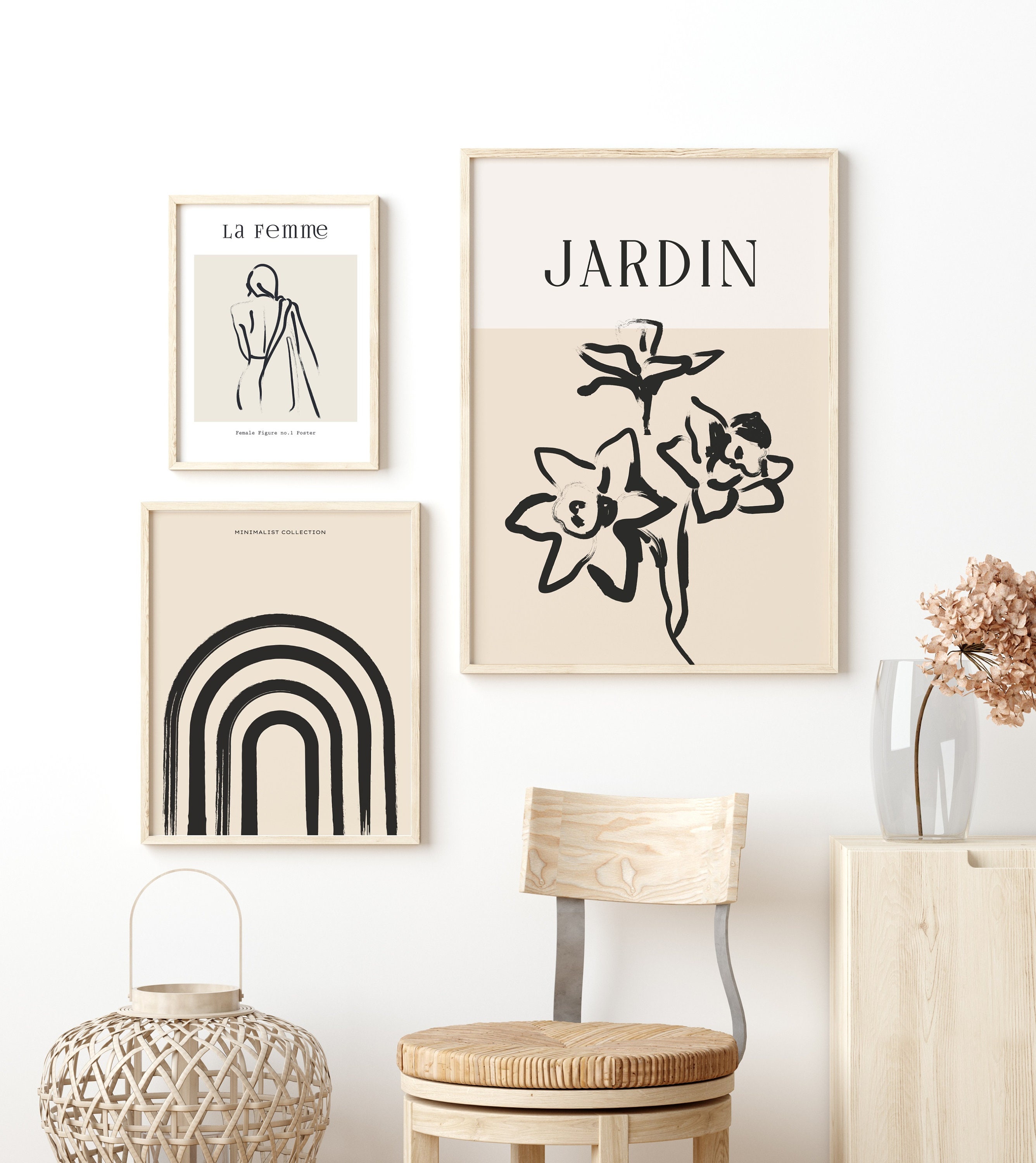 Aesthetic Gallery Wall Set of 9 Prints Neutral Abstract - Etsy