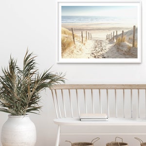 Neutral Beach Print Sea Dunes Photography Boho Coastal Wall | Etsy