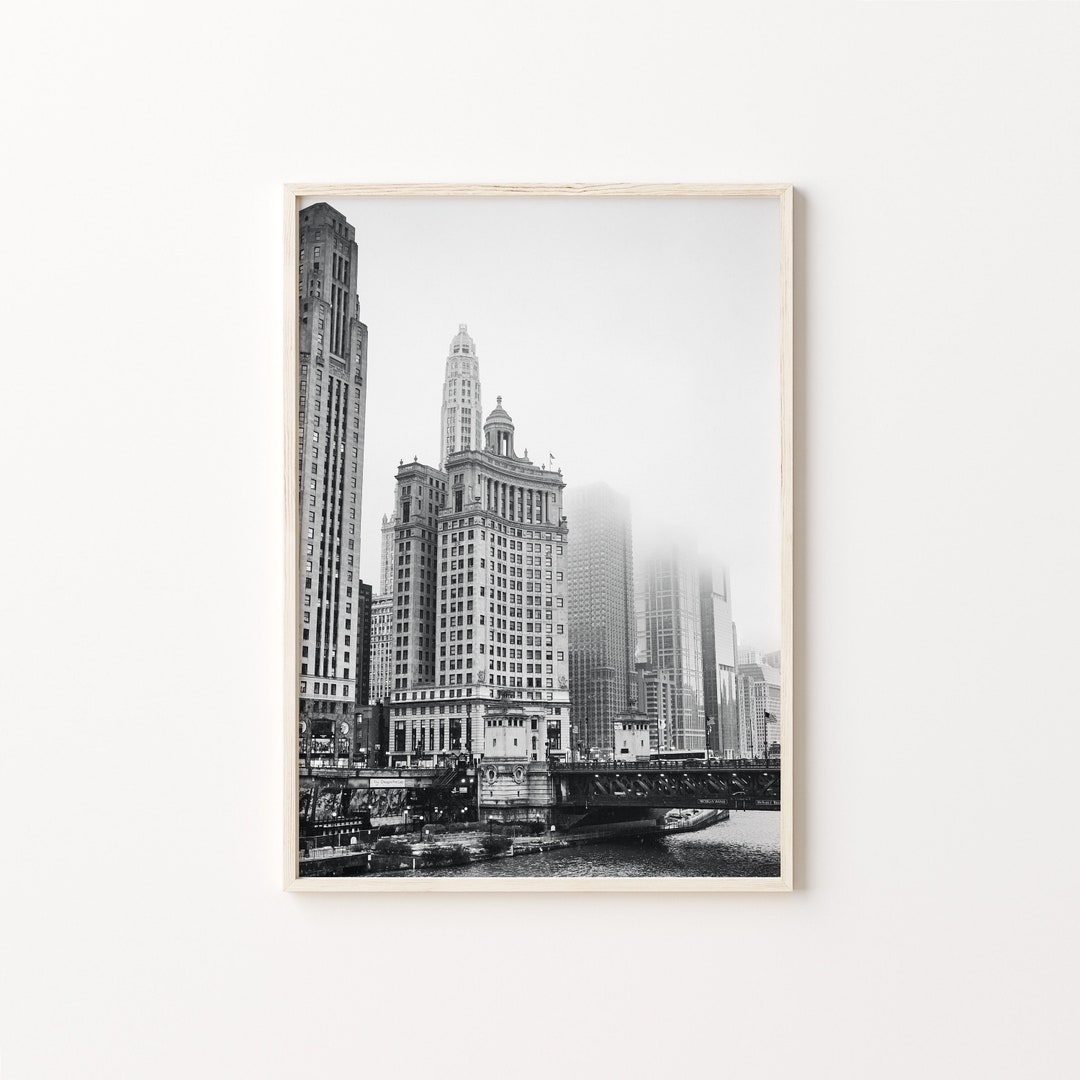 Chicago Black & White Print, Chicago City Photography, American Black ...
