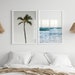 Palm Tree\ Ocean Prints Set of 2, Tropical Coastal Prints, Boho Blue ...