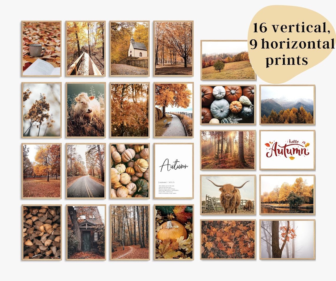 25 Prints Fall Wall Art Autumn Gallery Wall Set Fall Nature - Etsy