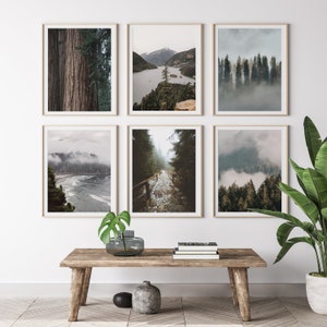 Landscape Wall Art, Forest Set of 6 Prints, Nature Gallery Wall Prints ...