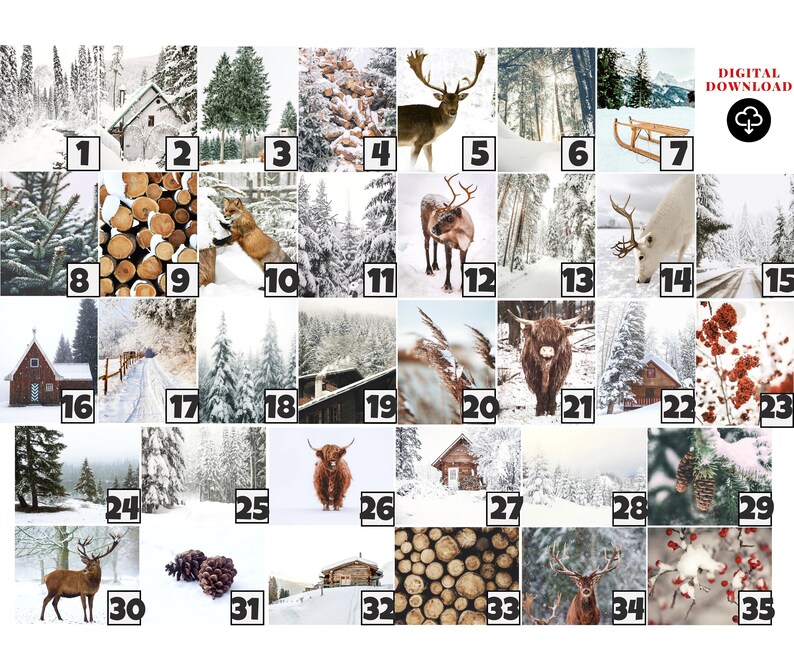 35 Winter Prints Christmas Printables Holiday Decor Posters - Etsy