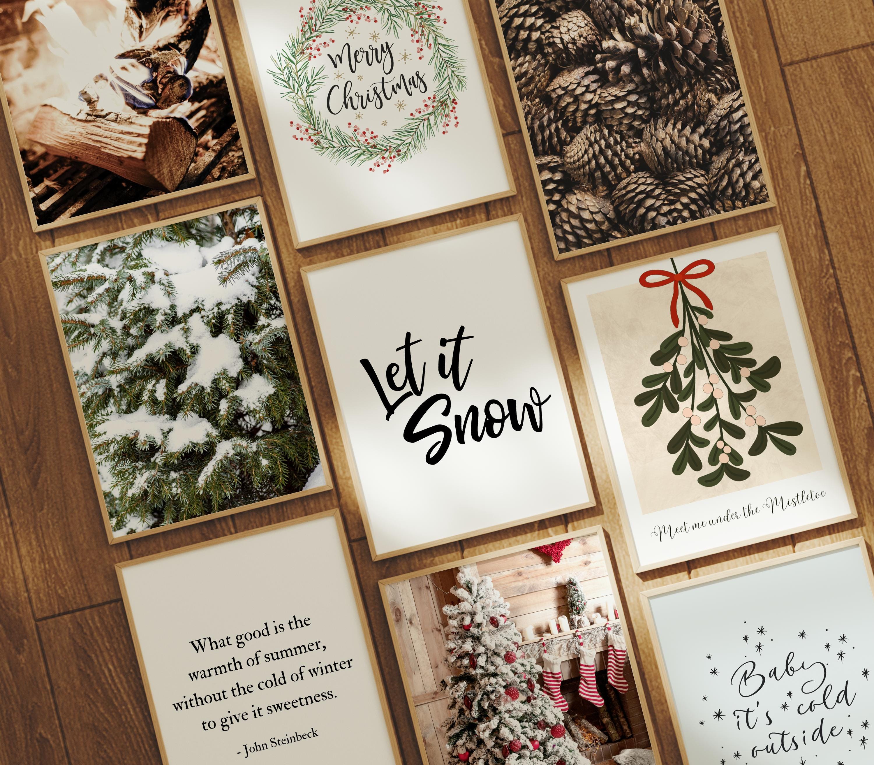 25 Christmas Prints, Winter Gallery Wall Set, Holiday Wall Decor ...